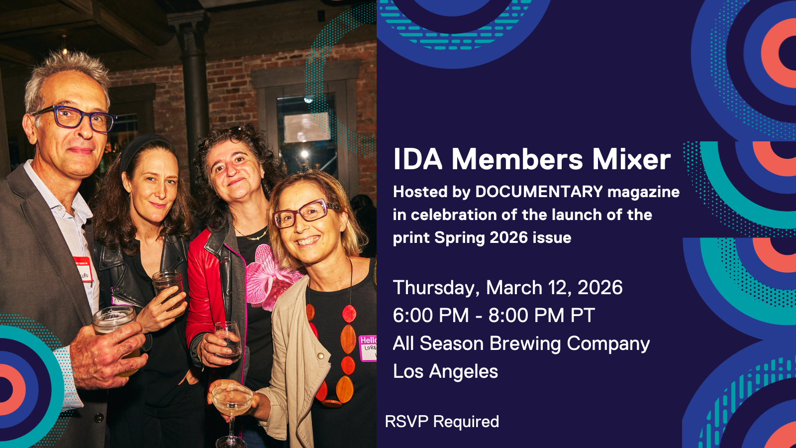 IDA Members Mixer - Hosted by DOCUMENTARY magazine in celebration of ...